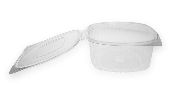 Klappbox 500 ml, RPET, 155 x 125 x 55 mm, transparent, VERIVE